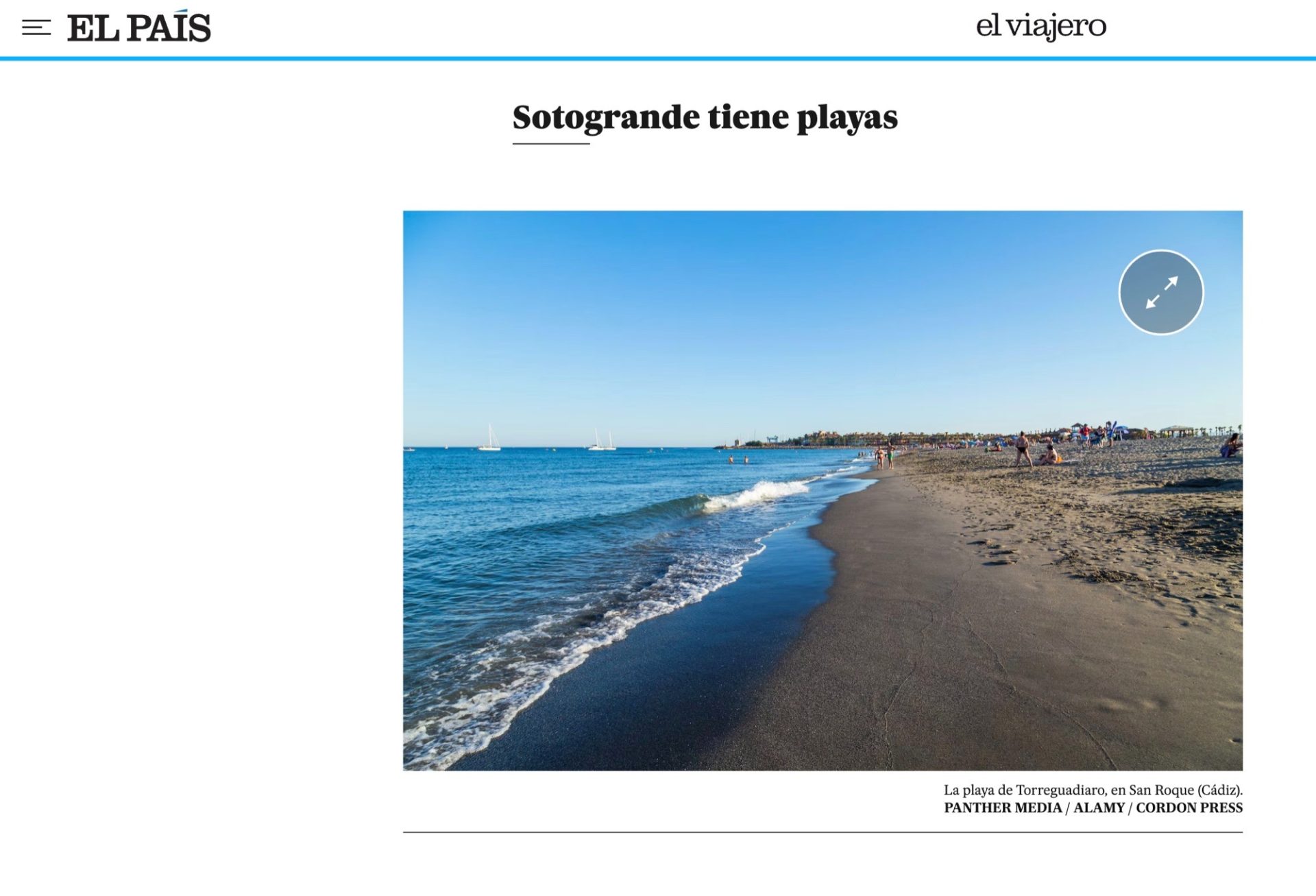 La playa de Torreguadiaro, elegida como una de las 10 mejores para el ...
